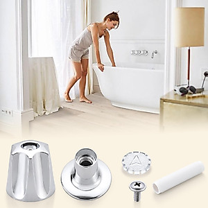 Shower Knobs 3 Piece Replacement for Fit for Price Pfister Tub Shower Faucet Handle Remodel Trim Kit, 3 Pieces Hot Cold and Diverter Shower Handles Replacement,Polished