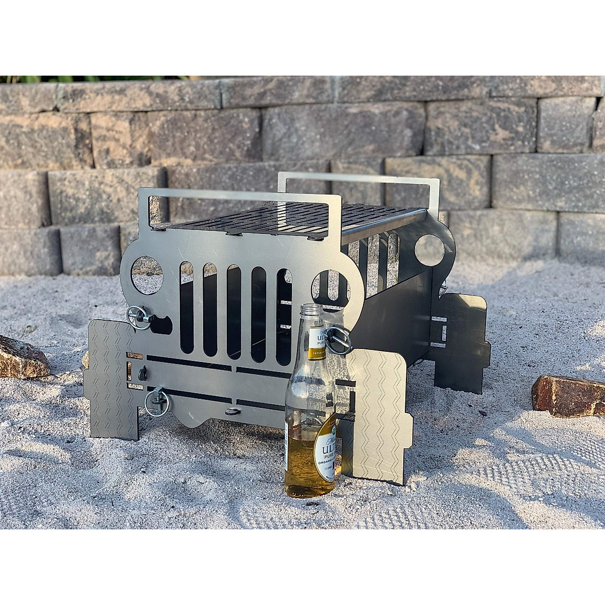 300 Industries SUV Inspired Fire Pit with Grill Outdoor Compact Fireplace