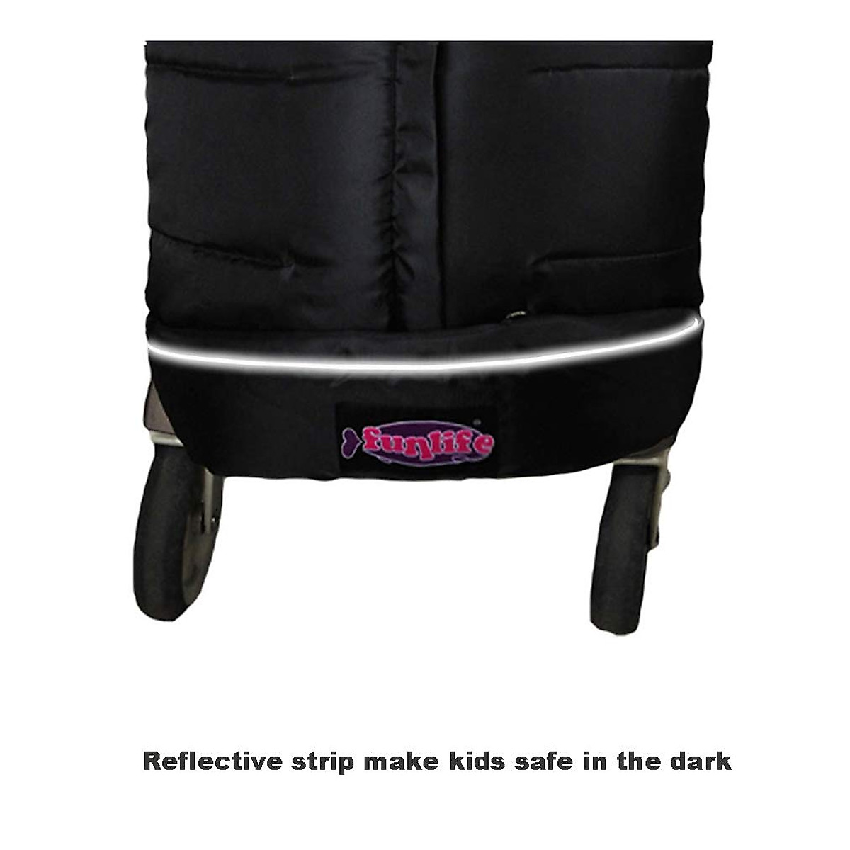 German Designed Universal Stroller Footmuff, 2 Way Zippers Style Easy for Baby in&Out, Length Extensible,Temperature Adjustable Footmuff Fits Baby Growth,Reflective Strips Around Bunting Bag