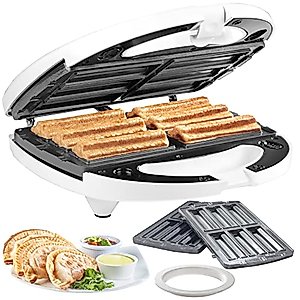 Empanada and Churro Maker Machine - Cooker w 4 Removable Plates - Easier than a Press - Includes Dough Cutting Circle for Easy Dough Measurement, Special Treat for Mexican Dinner Night, Summer Parties