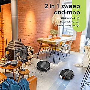 Robot Vacuum and Mop Combo, 3 in 1 Mopping Robotic Vacuum with Schedule, App/2.4Ghz Wi-Fi/Alexa, 1600Pa Max Suction, Self-Charging Robot Vacuum Cleaner, Slim, Ideal for Hard Floor, Pet Hair, Carpet