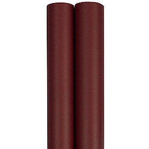 JAM Paper Gift Wrap - Matte Wrapping Paper - 50 Sq Ft Total (30 in x 10 Ft Each) - Matte Burgundy - 2 Rolls/Pack
