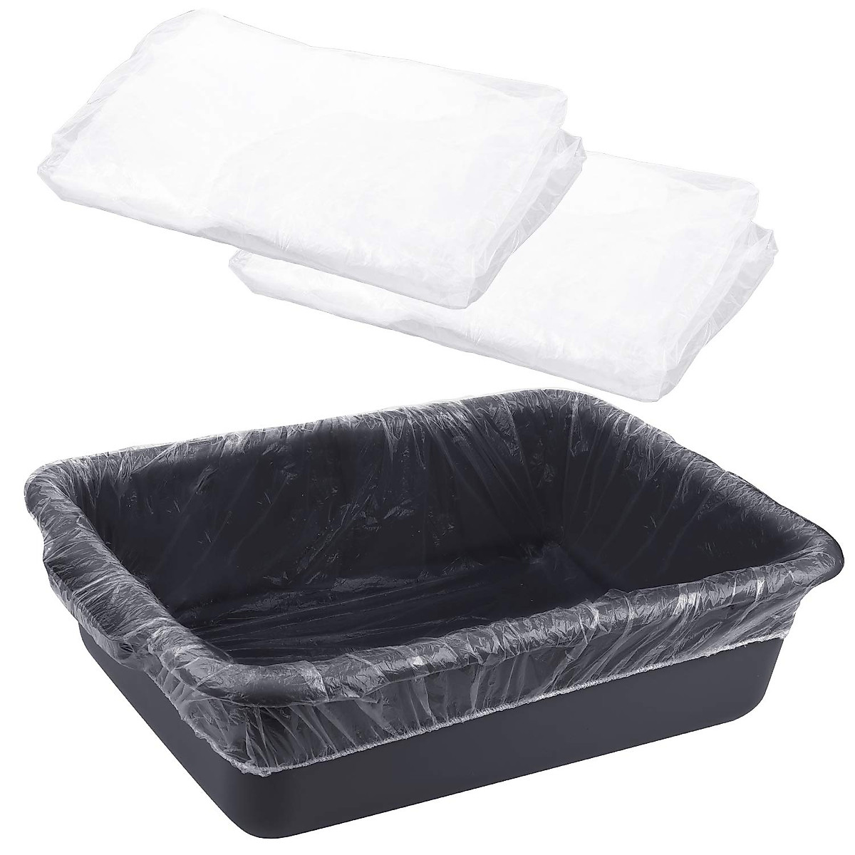 20 Pieces Bin Bags Disposable Safety Protective Film TSA Security Bin Cover for Travelling Airport Safety, Transparent