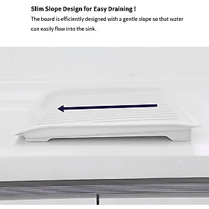 ANDRSAN Kitchen Utility Draining Board｜Light Weight, Space Efficient, Water Drain (White)