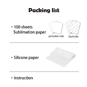 A-SUB Sublimation Paper 8.5x11 Inch for DIY Unique Christmas Gifts Compatible with Inkjet Printer which Match Sublimation Ink 100 Sheets