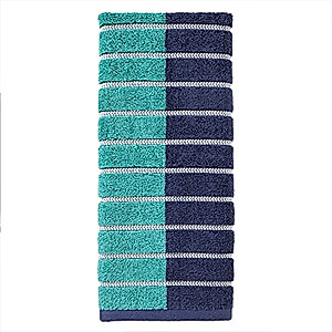 SKL Home by Saturday Knight Ltd. Colorblock Stripes Hand Towel (2-Pack),Teal