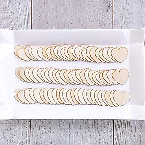 Kate Aspen Wooden Hearts for Guest Book (Set of 75) Wedding Guestbook Alternative Drop Box Hearts, Unfinished Wood Shapes for Crafts