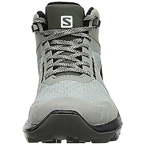 Salomon Men's OUTPULSE Mid Gore-Tex Hiking Boots for Men, Wrought Iron/Black/Vibrant Orange, 10