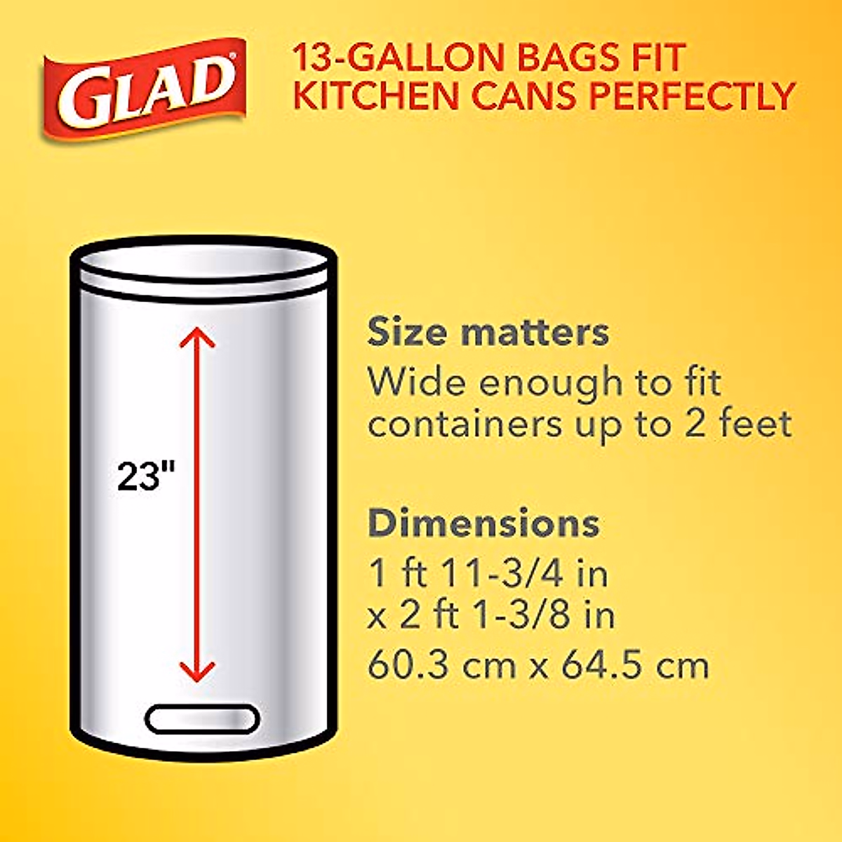 GLAD ForceFlex Tall Drawstring Trash Bags, 13 Gallon White Trash Bags for Tall Kitchen Trash Can, Unscented Leak Protection Bags, 120 Count - Packaging May Vary