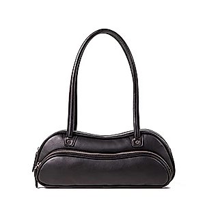 Shoulder Bag for Women Leather 90s Shoulder Purse Trendy Top Handle Bags Designer Tote Handbag Balck