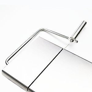 Stainless Steel Cheese Slicer for Block Cheese Heavy Duty, Cheese-Slicers with Wire, Cheese Cutter with 5 Replacement Wires, Easy Cleaning Cheese Cutters, Wire Cheese Slicer for Soft Food