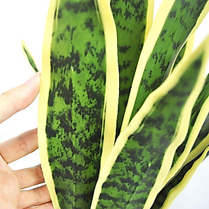 Beebel Artificial Snake Plant 22" Fake Sansevieria Potted Plants Plastic Greenery Perfect Faux Agave Plant for Home Garden Office Store Decoration