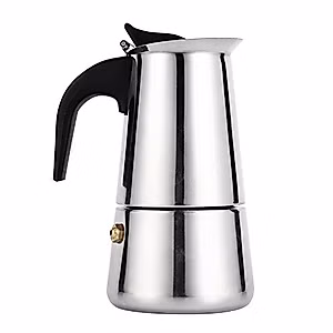 Coffee Maker, Stainless Steel Moka Coffee Pot Stovetop Latte Maker Percolator Stove Top Filter Coffee Maker Pot Easy Clean (100ML 2 Cup )