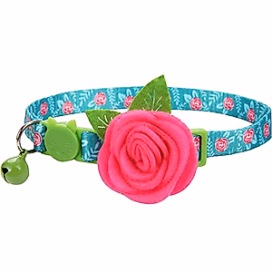 Spring Cat Collar, Floral Kitten Collar Breakaway, Flower Dog Collar for Small Dogs Female