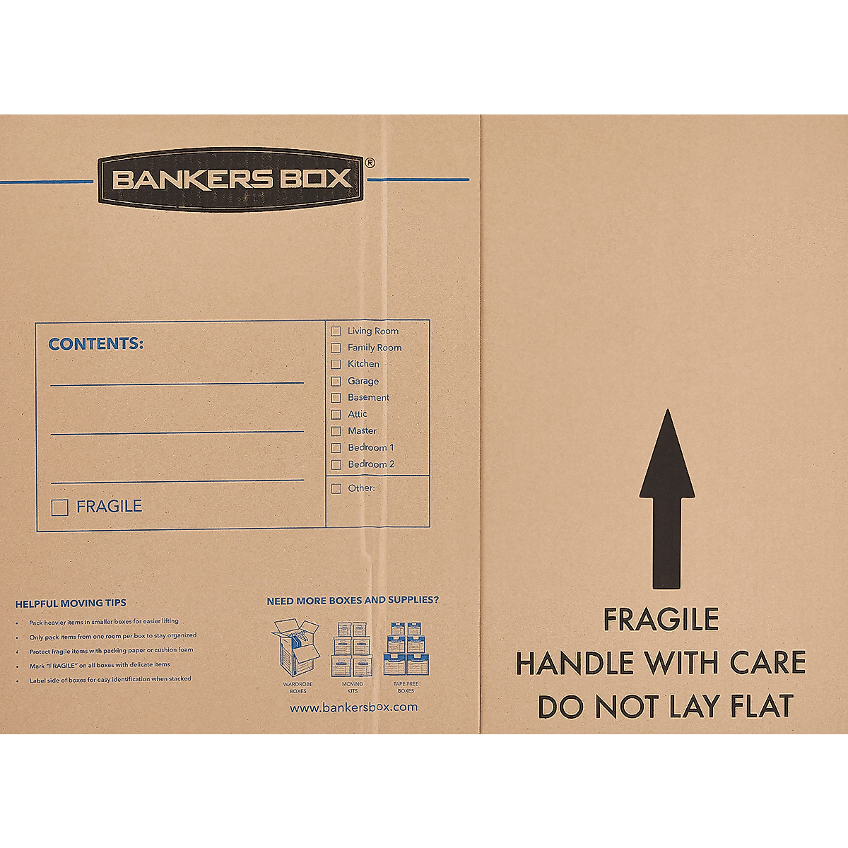 Bankers Box Medium - up to 40" TV/Picture/Mirror - Moving Box 4 Pack, 37 x 4 x 27 in (7711201)