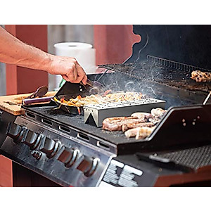 Stanbroil Premium Smoker Box for Gas & Charcoal Grill, Stainless Steel Wood Chip Box with Double V-shape Design