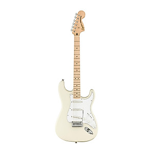 Fender 6 String Solid-Body Electric Guitar, Right, Olympic White, Full (0378002505)