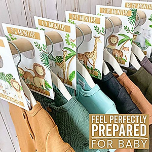 6 Hanger Dividers Baby Closet Size Dividers - Safari Baby Closet Dividers, Baby Closet Organizer For Nursery Organization, Baby Essentials For Newborn Essentials, Nursery Closet Dividers Girl or Boy