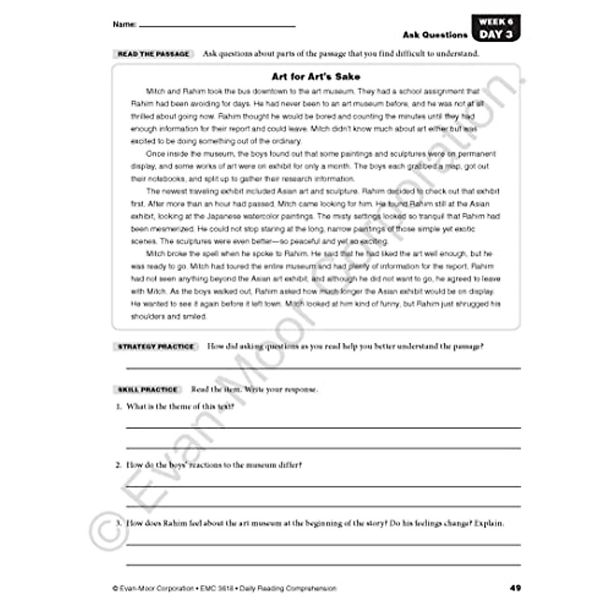 Evan-Moor Daily Reading Comprehension, Grade 8 - Homeschooling & Classroom Resource Workbook, Reproducible Worksheets, Teaching Edition, Fiction and Nonfiction, Lesson Plans, Test Prep