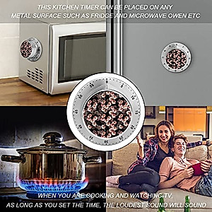 Kitchen Timer Flower Classroom Timer Stainless Steel Countdown Timer with Magnetic Backing