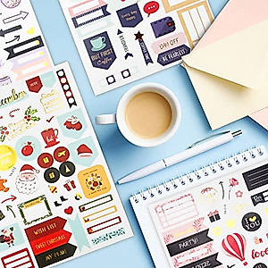 Gold Foil Planner Stickers, 27 Sheets/1230+ Stickers - Seasonal, Inspirational, Motivational, Holiday, Decorative Stickers for Planner Organizer Journal Calendars -Cute Aesthetic Stickers (Upgrade)