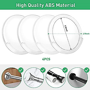 AYAYASTORY Adhesive Shower Curtain Rod Holder,No Slippage Wall Mount Retainer of Shower Rod for bathroom,Heavy Duty Tension Rod brackets No Drilling(Shower Curtain Rod Not Included) (4 Pack)
