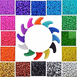 zetpo Cat Nail Caps | Cat Claw Covers | with Adhesives and Applicators (M, 5X Solid Random Colors | 100 pcs)