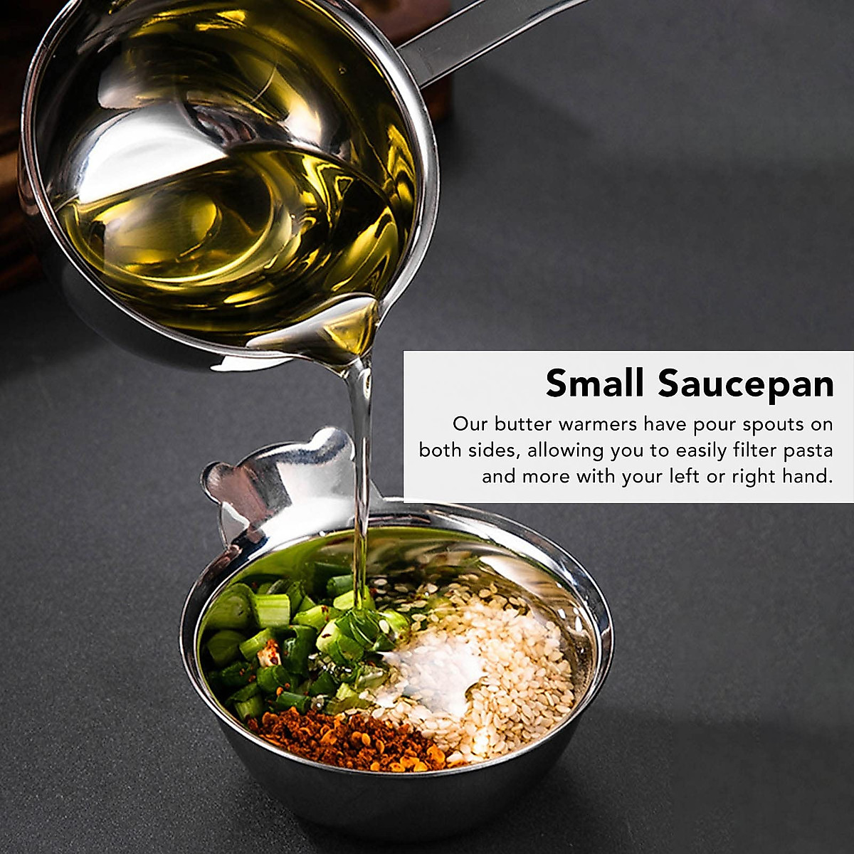 Pilipane Small Induction Milk Pan for Boiling Milk, Sauces, Gravies, Pasta - Stainless Steel Mini Pot With Flat Bottom, 150ML