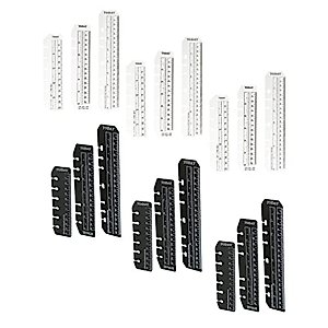 TOYANDONA Clear Binder 18Pcs Plastic Page Marker Snap- in Bookmark Binder Ruler for A5 A6 A7 Size 6- Hole Notebook Filler Planner Accessory Black Clear Multi- Function Planner Bookmark