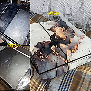 Decal Skin for Ps4, Whole Body Vinyl Sticker Cover for Playstation 4 Console and Controller (Include 4pcs Light Bar Stickers) (PS4, Marble Gold)