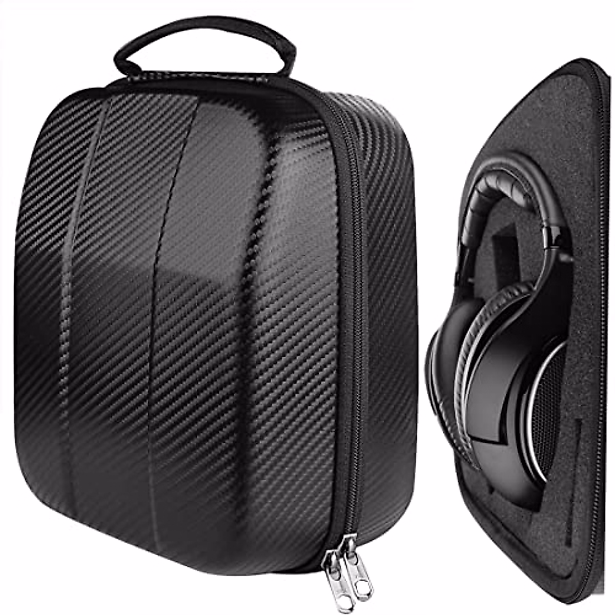 Geekria Shield Case for Large-Sized Over-Ear Headphones, Replacement Protective Hard Shell Travel Carrying Bag with Cable Storage, Compatible with Sennheiser HD 599, HD 660S 2, AKG K167 (Black)