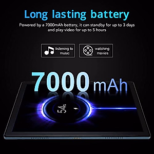 Android 12 Tablet 10.1 Inch Tablet, Octa Core CPU 12GB RAM 256GB ROM, Support 4GLTE, 5G WiFi, Dual Card Dual Standby, 8MP Front and 16MP Rear Cameras (Blue)