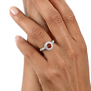 Gem Stone King 925 Sterling Silver Birthstones and White Moissanite Build Your Own Customized and Personalized For Her Women's Engagement Ring (Size 7)