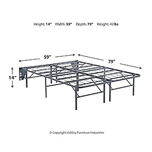 Signature Design by Ashley Better than a Boxspring RTA Foundation, 14 Inch Mattress Riser, Queen