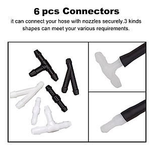 Front Windshield Washer Nozzles Kit for Dodge, Jeep, Ram - Replaces OEM # 4805742AB, 5116079AA Wiper Spray Washer Jet with 118 Inch Long Fluid Hose and 6 Connectors