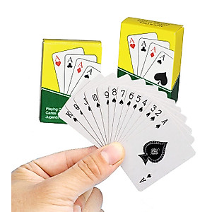 Mini Playing Card, 2 Decks Set Small Casino Poker Game for Kids and Adults, Tiny Deck of Novelty Party Gift for Girls and Boys (1.5 X 2 Inches)