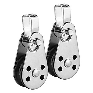 Marine Pulleys Stainless Steel Pulley Blocks Rope Runner Kayak Anchor Trolley Kit for Marine Boat Kayak Canoe Accessories for 2mm to 8mm Rope