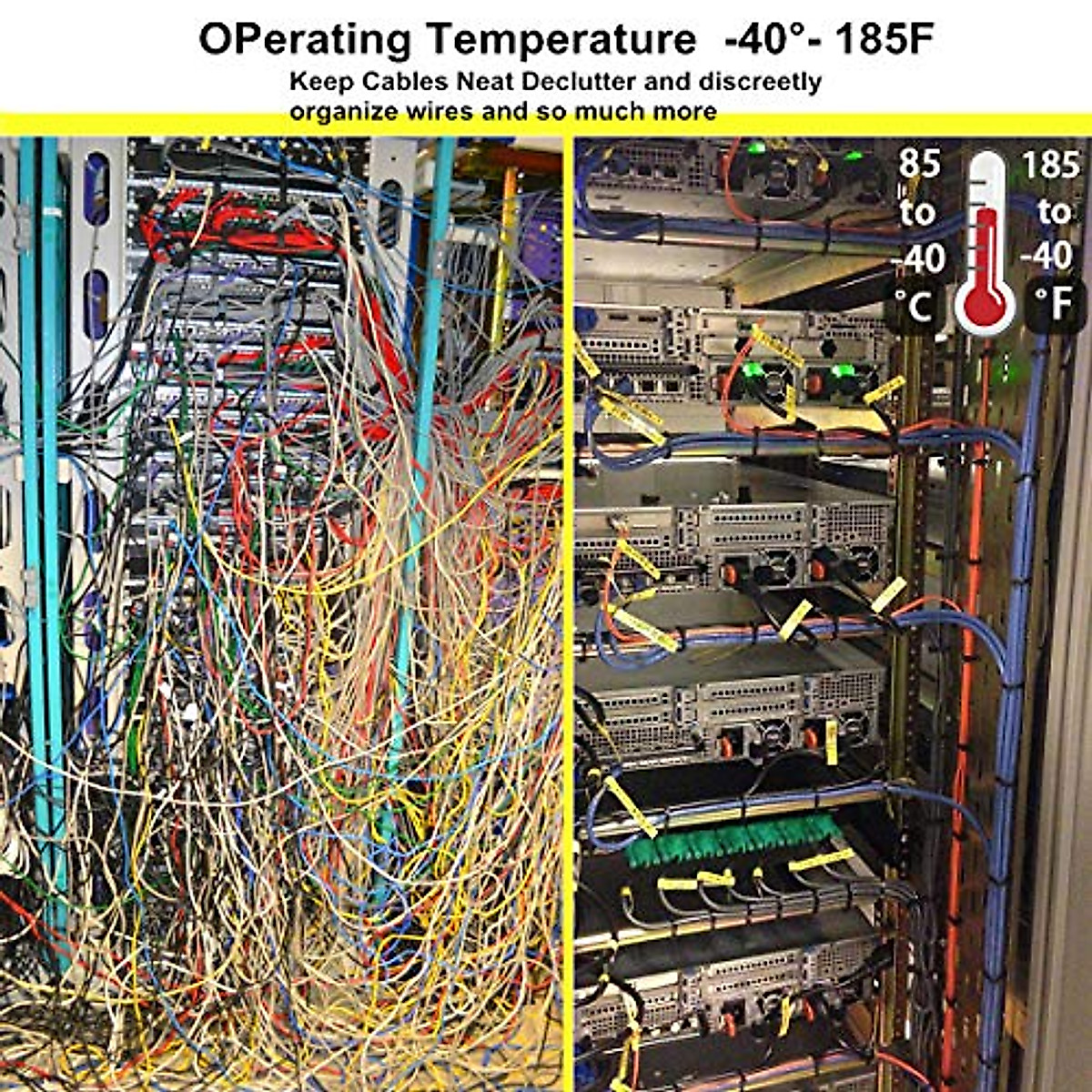 60 Piece Multi-Purpose Ultra Heavy Duty UV Cable Ties,11.8 Inch Width 0.51 Inch, 250 lbs Tensile Strength,Black