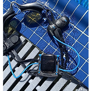 H2O Audio 2-in-1 Bundle - SONAR IPX8 Bluetooth Bone Conduction Headphones with Built-in MP3 Player and Underwater Bluetooth Clip Compatible with Apple Watch - Waterproof Headset for Underwater Sports