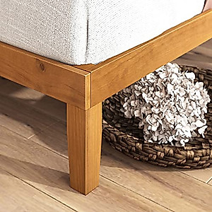 ZINUS Alexia Wood with Wood Headboard Bed Frame with headboard / Solid Wood Foundation with Wood Slat Support / No Box Spring Needed / Easy Assembly, Rustic Pine, King