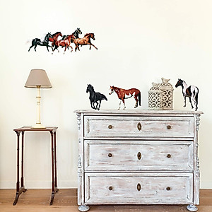 30 Pieces Horse Wall Decals Wild Horse Decor Stickers Wall Decals for Decoration, 11.8 by 7.8 Inch