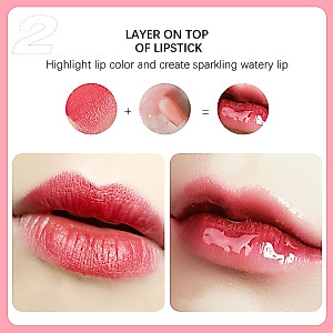 Alisesun Lip Oil Hydrating Tinted Lip Balm, Plump Lip Gloss Lip Care Transparent Toot Lip Oil Tinted (015# Cherry Red)