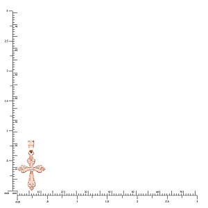 Honolulu Jewelry Company 14K Rose Gold Cross Necklace Pendant with Diamond and 18" Box Chain