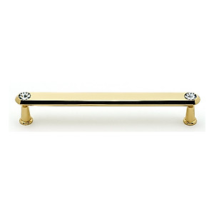 Alno C214-6-PB Traditional Crystal Pulls, Polished Brass