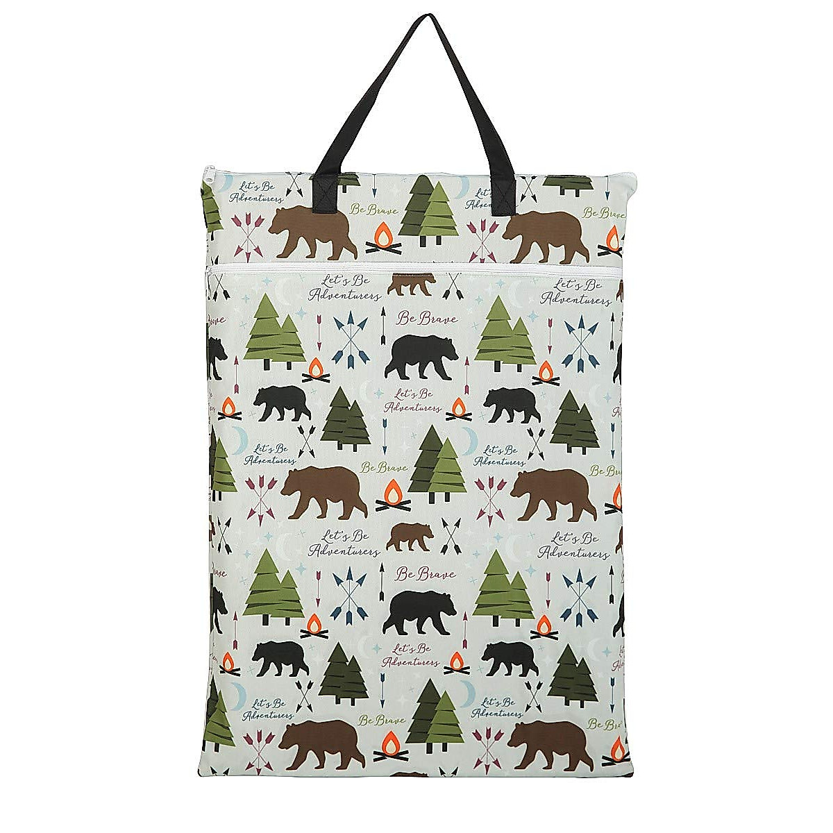 Large Hanging Wet/Dry Cloth Diaper Pail Bag for Reusable Diapers or Laundry (Bear)