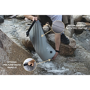 Noitullop Washbag Portable Washing Machine - 15L Fully Waterproof Dry Bag - Lightweight Compact Nylon Washing Machine - Portable Manual Clothes Washer Laundry Bag (Gray)