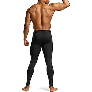 TSLA Men's Compression Pants, Cool Dry Athletic Workout Running Tights Leggings with Pocket/Non-Pocket, 3pack Tights Black/Camo Black/Camo Grey, Large