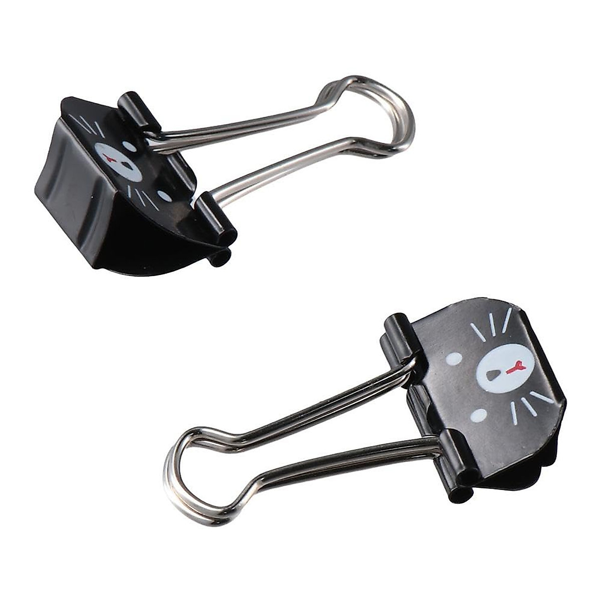 dohobby Cat Metal Binder Clips, Black Medium Paper Clamps Binder Clips, Book Clip Set, for Home Desk Organizers Office Supplies, 12Pcs