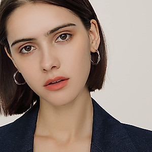 Lulii Silver Hoop Earrings for Women, Sterling Silver Chunky Twisted Hoops Earring Hypoallergenic Ear Jewelry