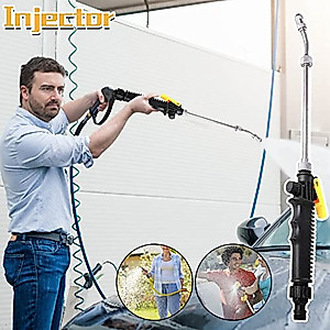 2 In 1 Pressure Washer Metal Water Hose Nozzle for Watering Plants & Lawns, Washing Cars & Pets Pressure Washer Accessories Jet Nozzle Pressure Washer Wand Hand Sprayer